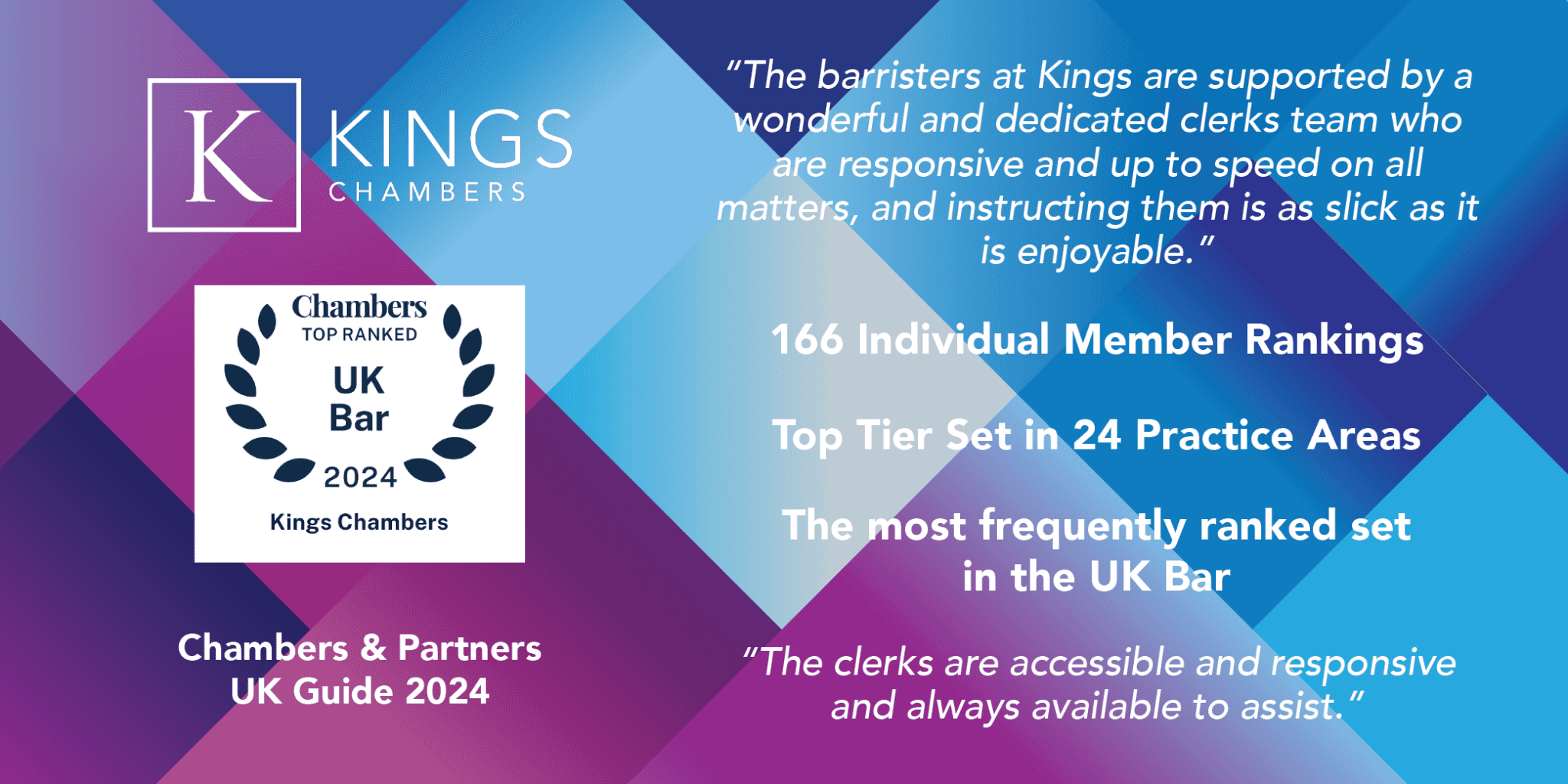 Chambers UK Bar Rankings 2024 - Kings Chambers