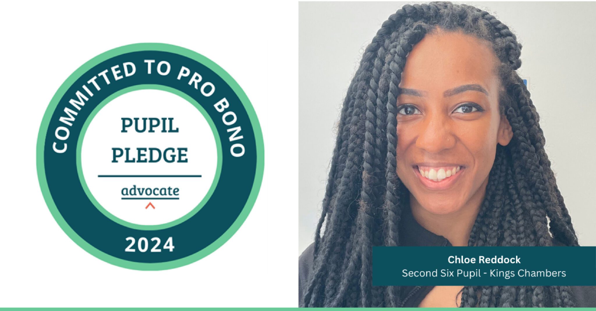 Chloe Reddock Achieves Advocate Pro Bono Pupil Pledge - Kings Chambers